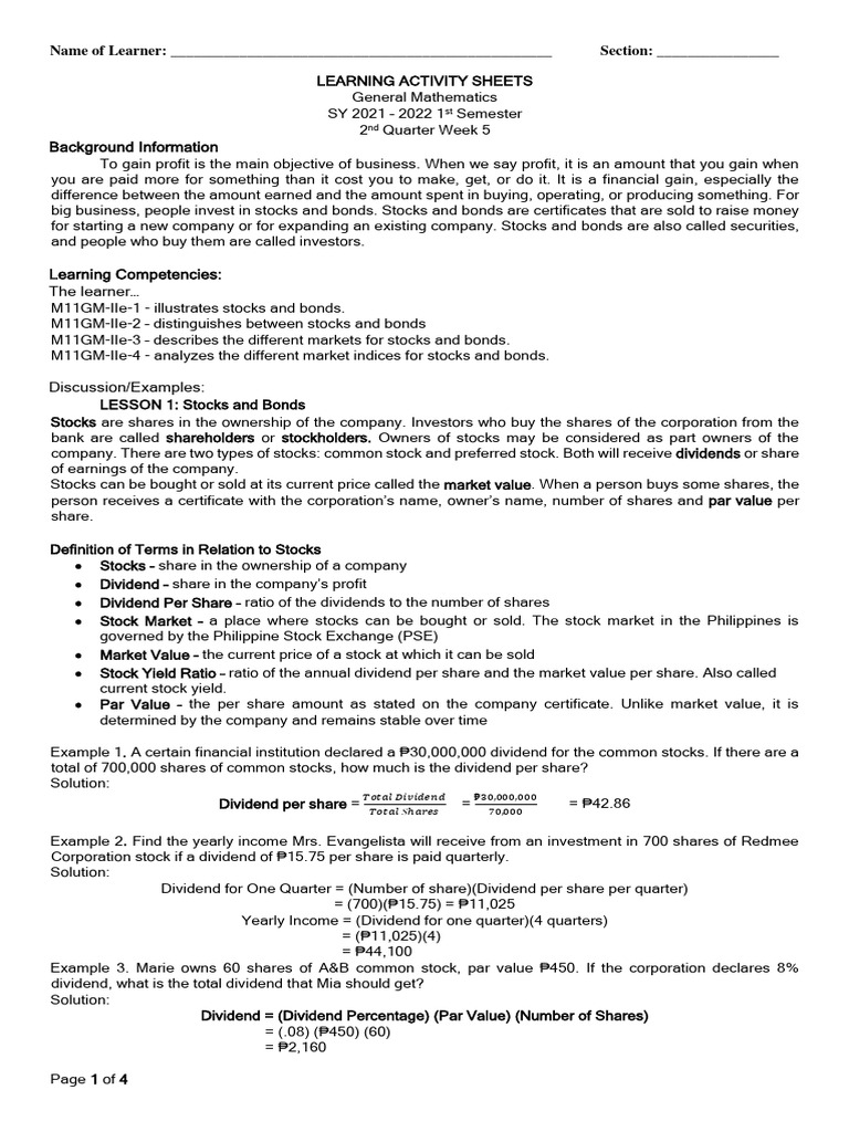 Learning Activity Sheet q2 w5 | PDF