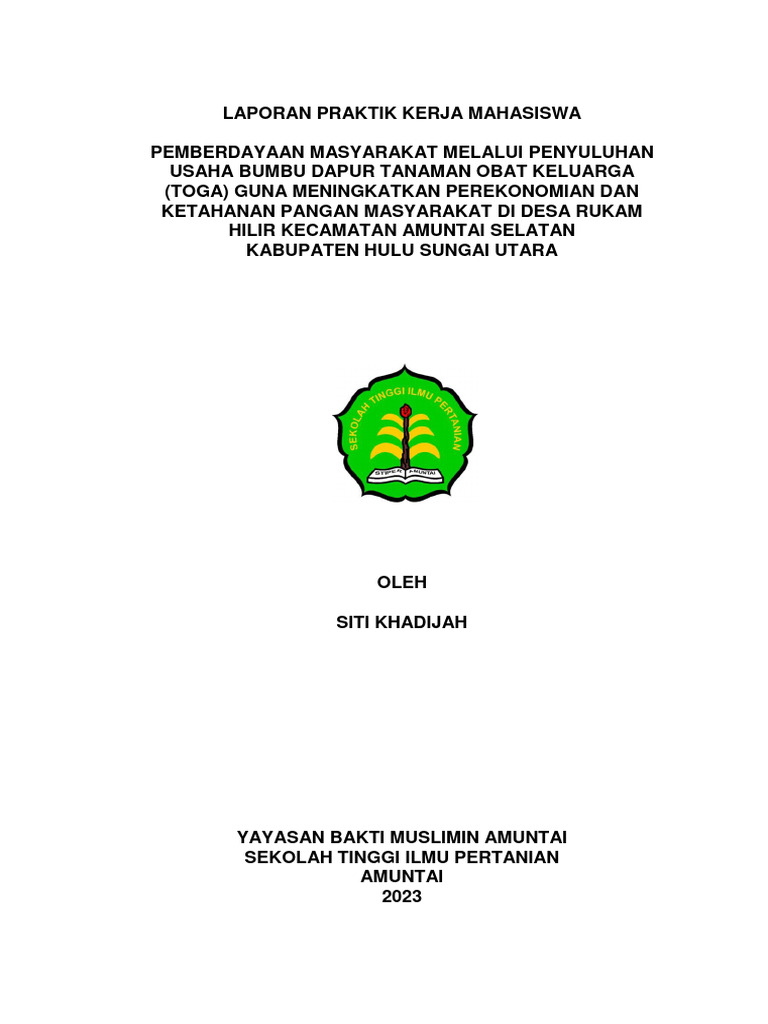 Pemberdayaan Masyarakat Melalui TOGA | PDF
