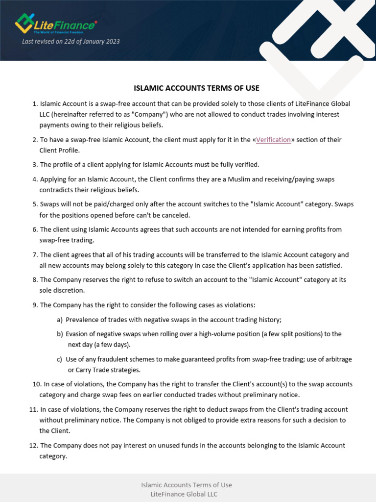 Islamic Account Terms of Use Guide | PDF | Finance & Money Management