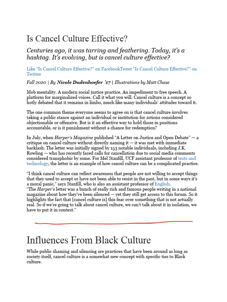 Is Cancel Culture Effective | PDF | Social Media | Popular Culture ...