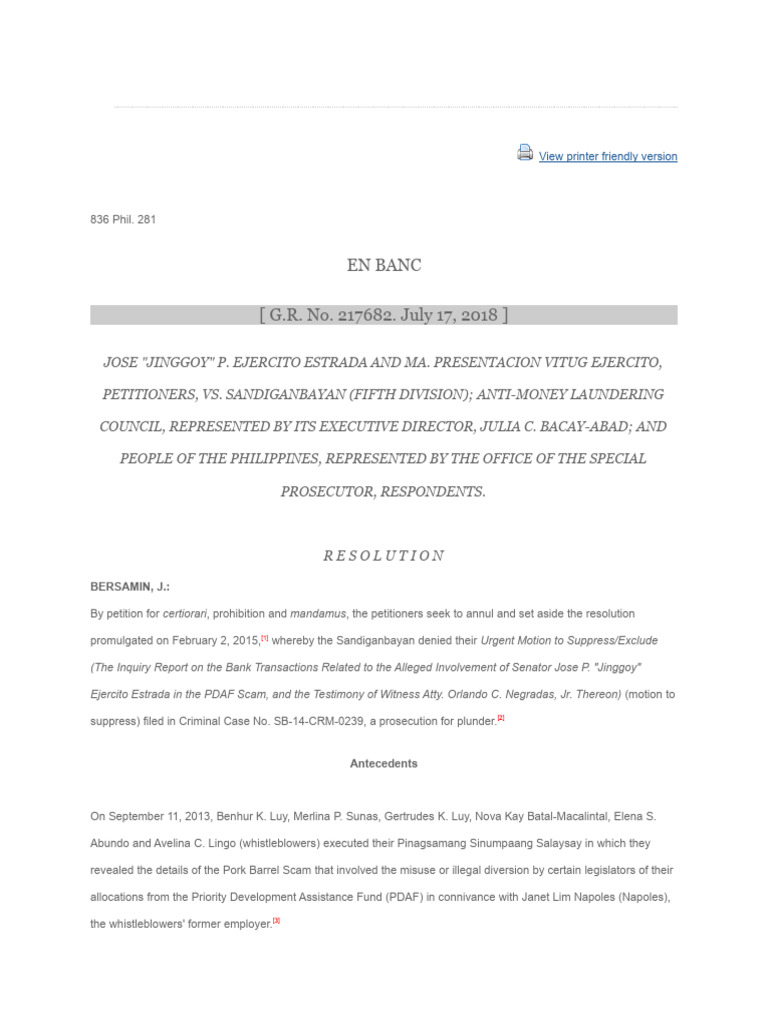 Estrada's PDAF Scam Case Resolution | PDF | Ex Post Facto Law | Legal ...
