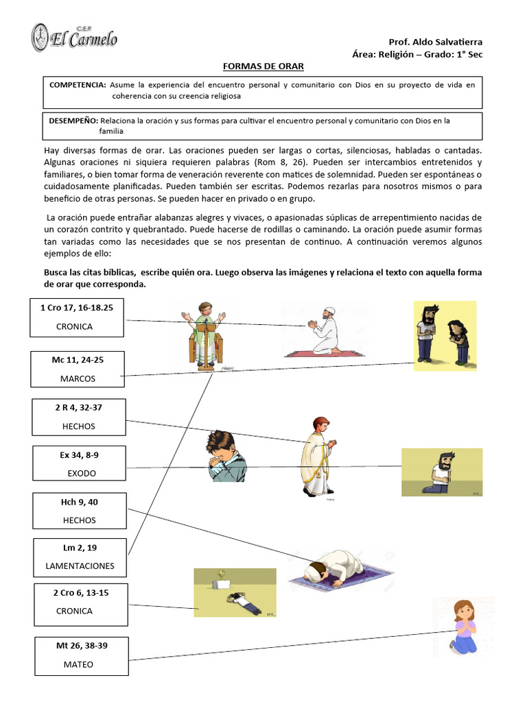 Ficha Formas de Orar | PDF