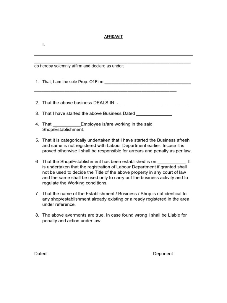 AFFIDAVIT Naga Form | PDF