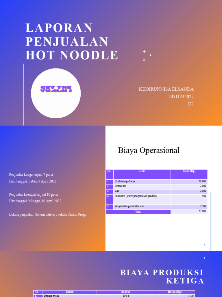 Laporan Penjualan Hot Noodle | PDF