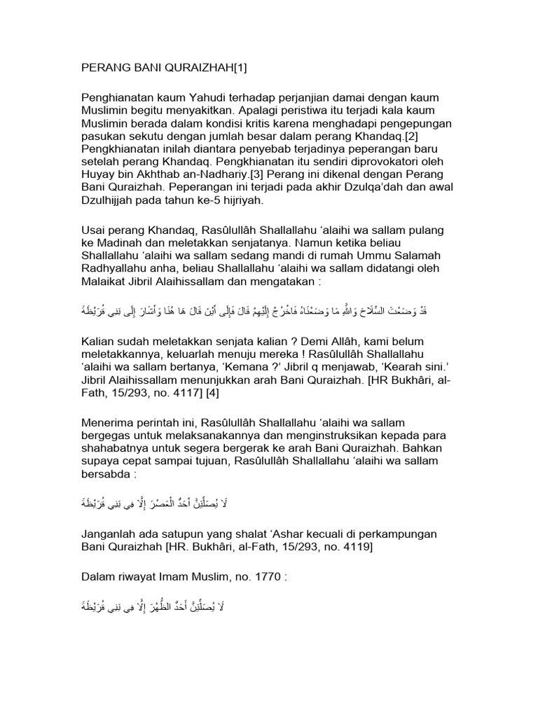 Perang Bani Quraizhah | PDF