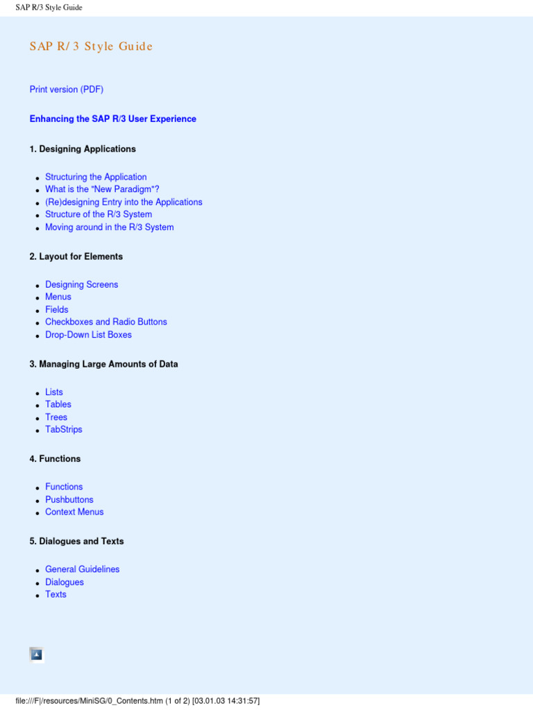 SAP R3 Style Guide | PDF