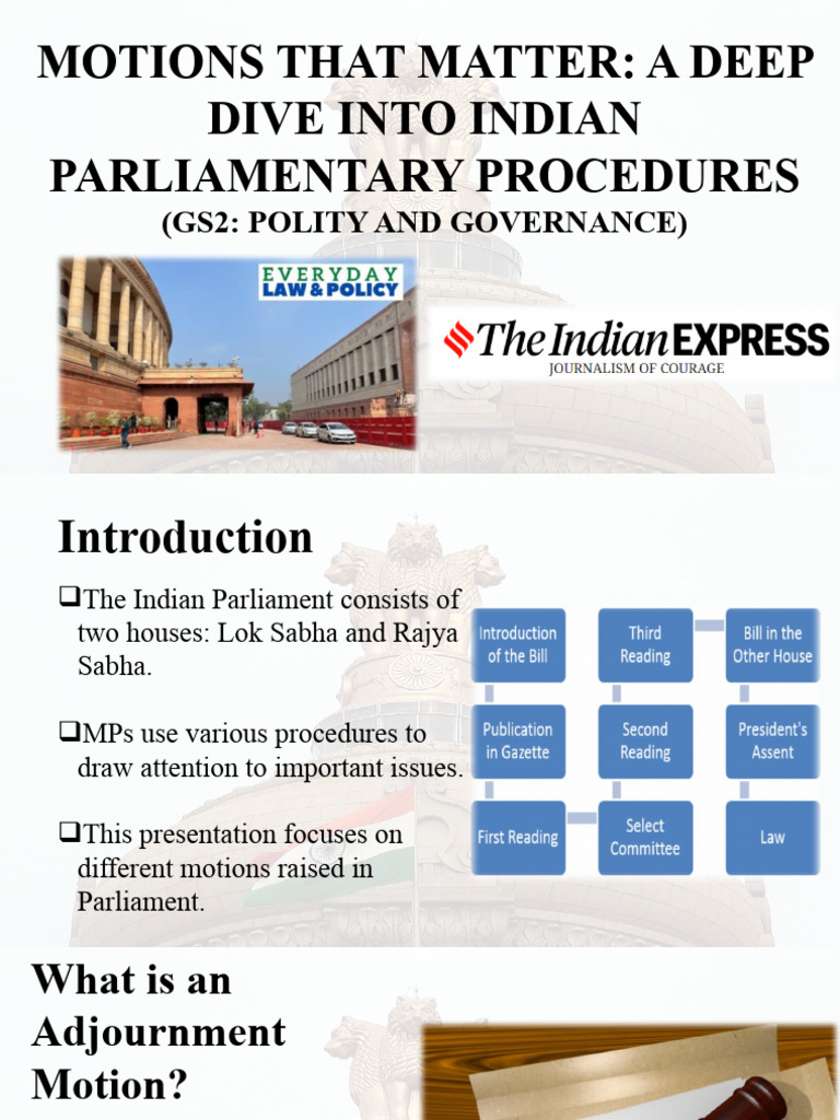 Adjournment Motion | PDF | Accountability | Meetings