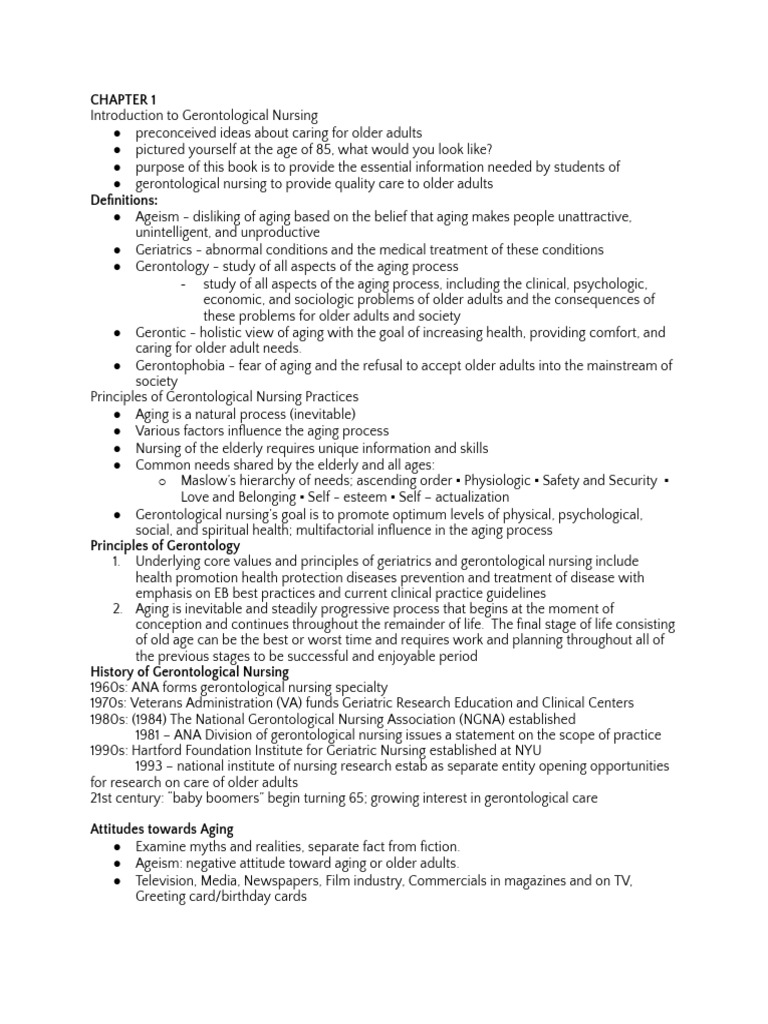 CHAPTER 1 Intro To Geria Student | Download Free PDF | Gerontological ...