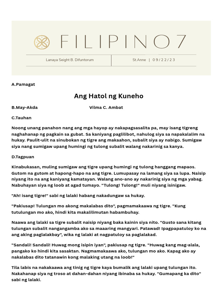 Filipino 7 | PDF