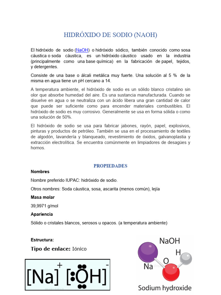 Hidróxido de Sodio | PDF