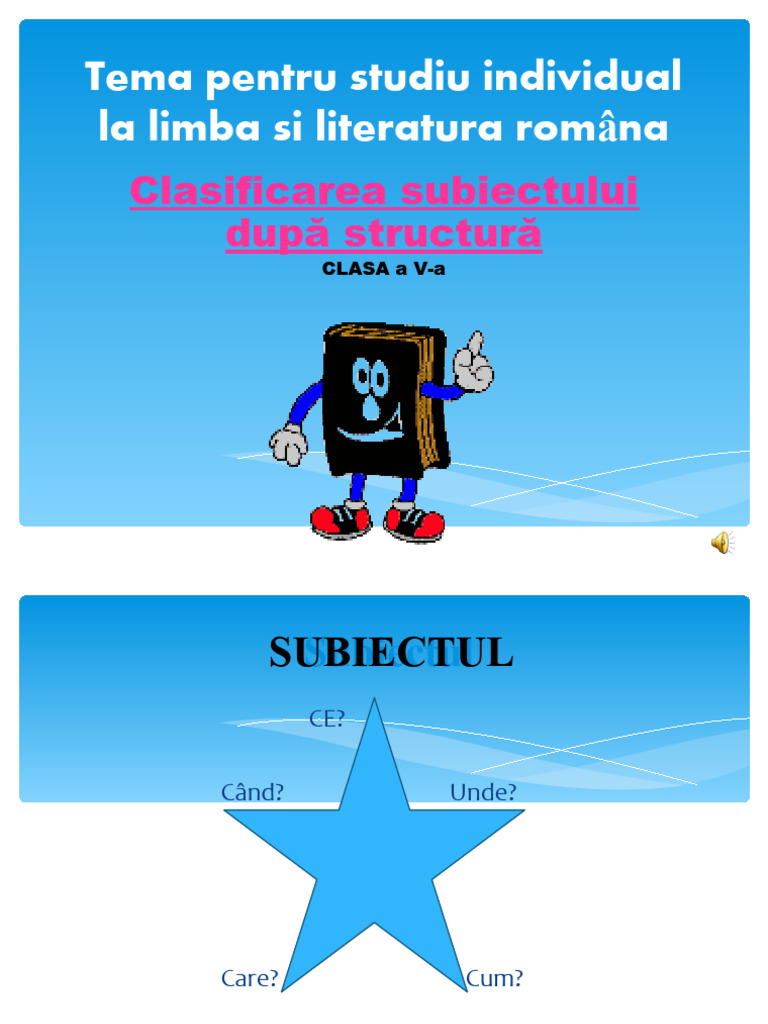 Subiect Simplu - Multiplu CL 5 | PDF