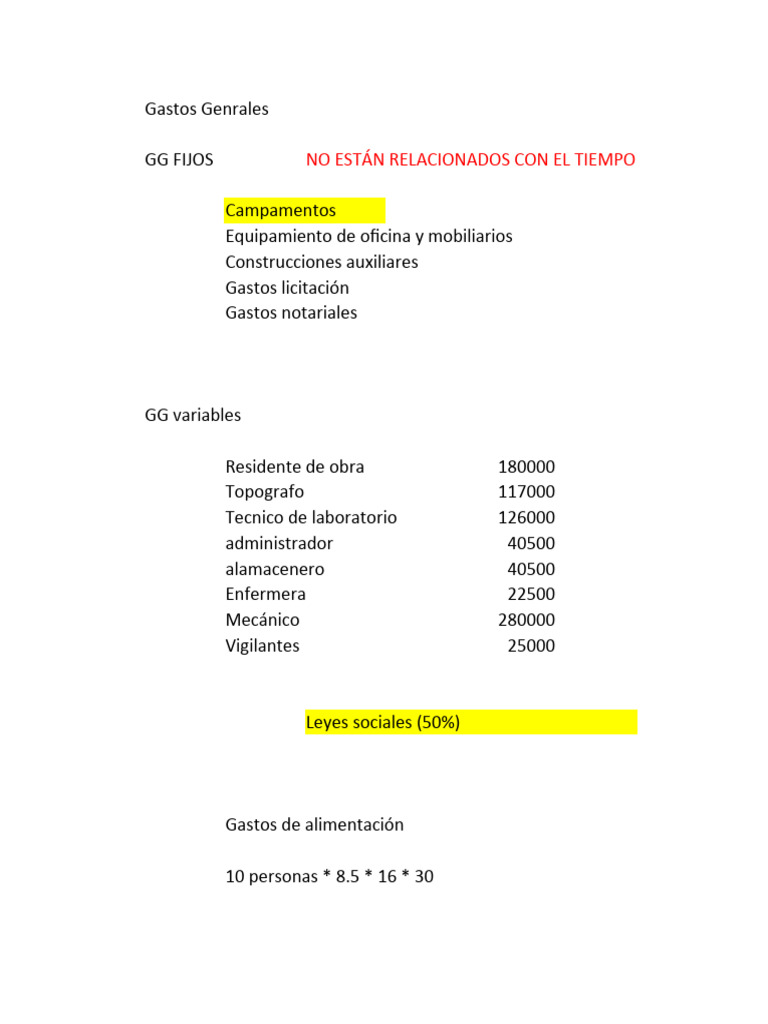 Ejemplo de Calculo de GG | PDF