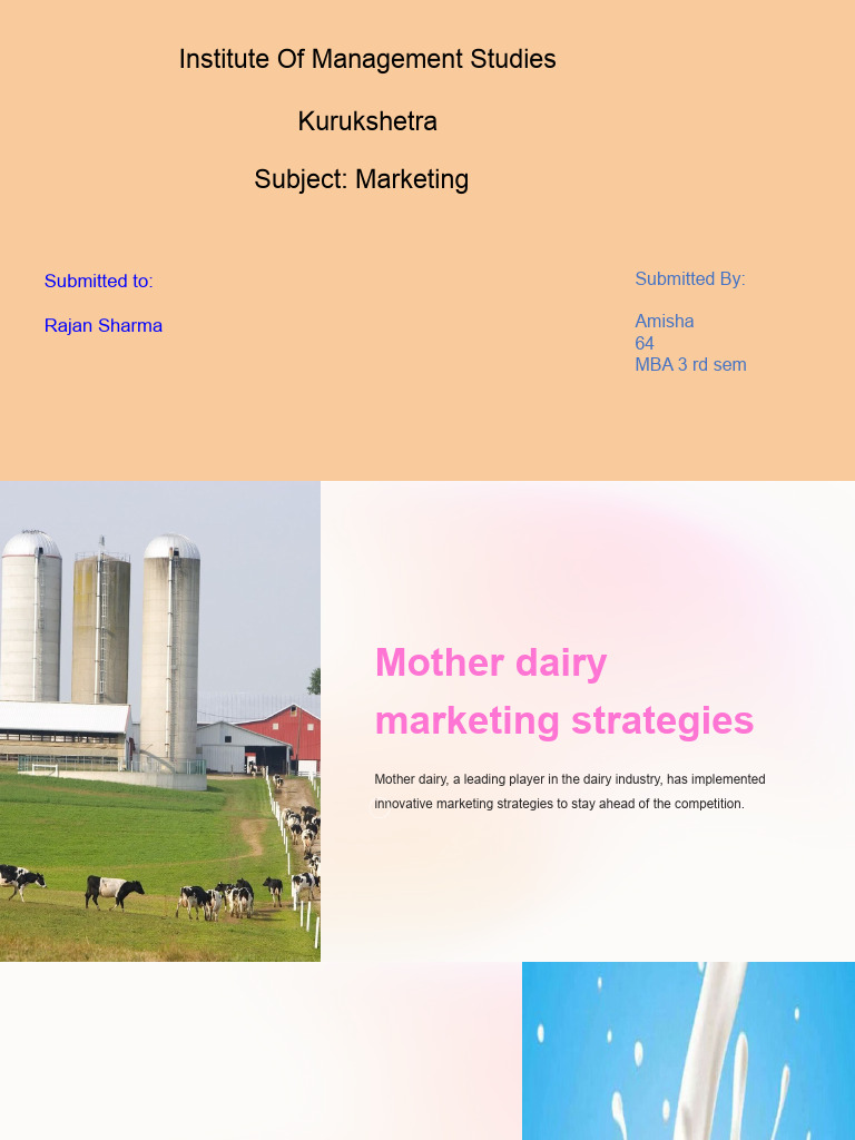 Mother Dairy Marketing Strategies | PDF | Business
