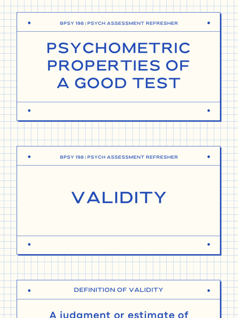Psychometric Properties of A Good Test | PDF | Validity (Statistics ...
