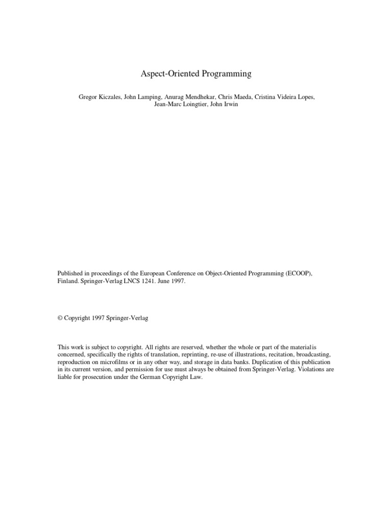 AOP (Aspect Oriented Programming) | PDF | Business
