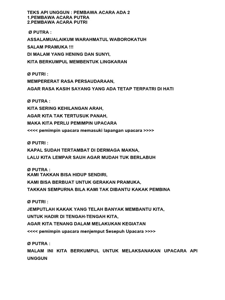 Susunan Upacara Api Unggun | PDF | Seni