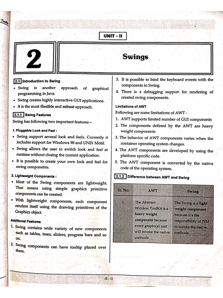 Java 2 - Swing | PDF