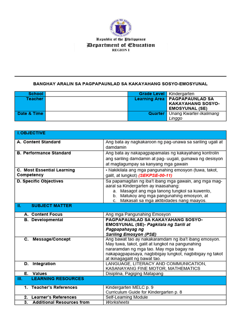 Lesson Plan-Q1 Week 5 | PDF