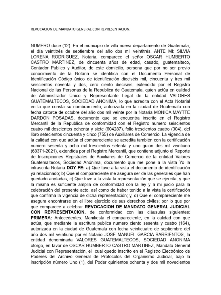 Revocacion de Mandato | PDF | Guatemala
