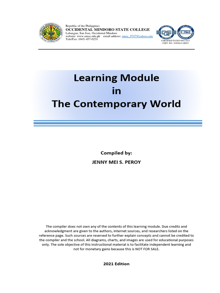 The Contemporary World Module 2021 Edition | PDF