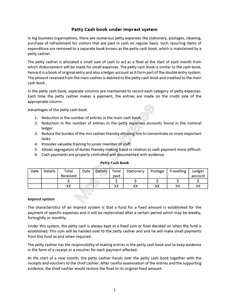 Petty Cash | PDF