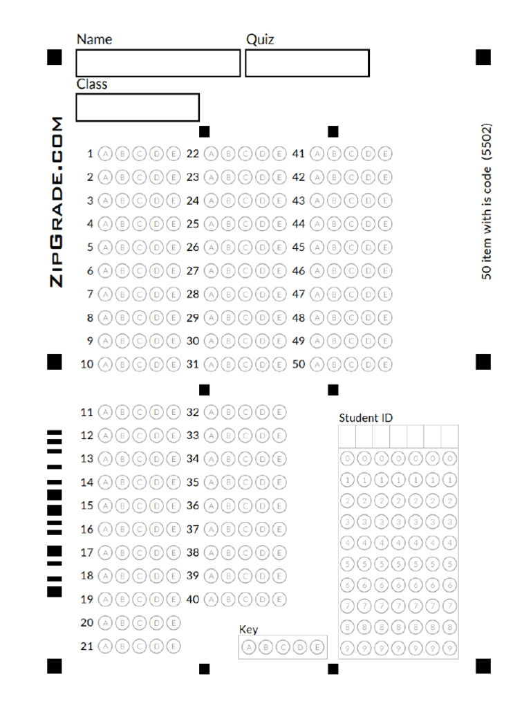 Answer Sheet 50 Items | PDF