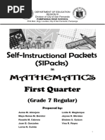 Grade 7 Math Learning Module, First Quarter | PDF | Subtraction ...