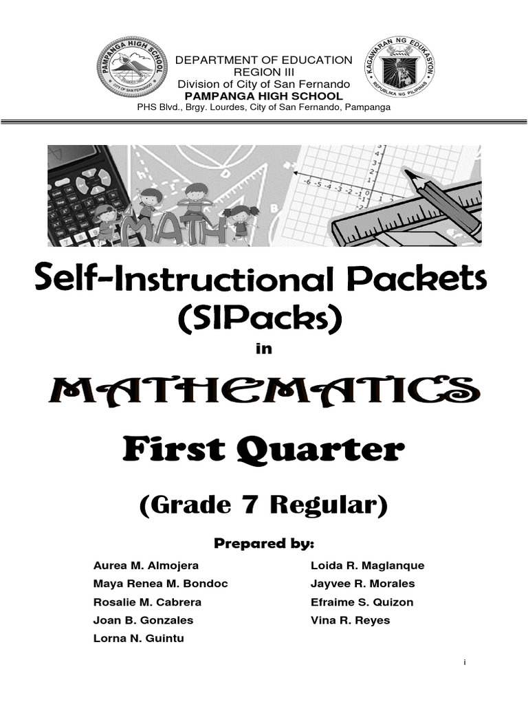 GRADE 7 MATHEMATICS Full | PDF | Set (Mathematics) | Numbers