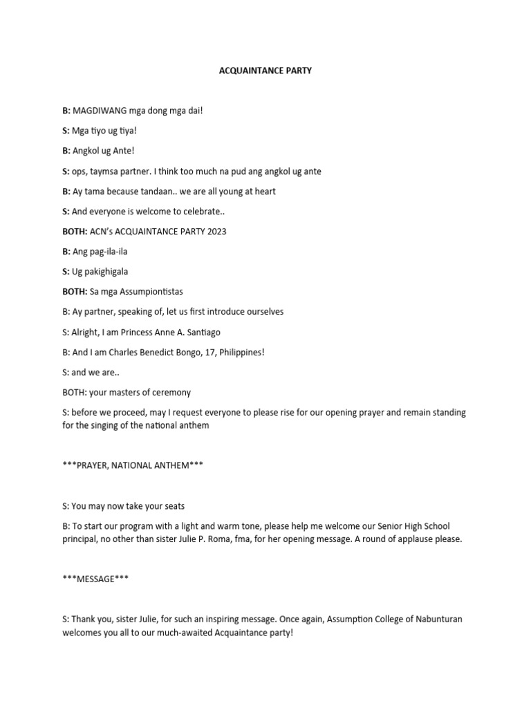 Acquaintance Party | PDF