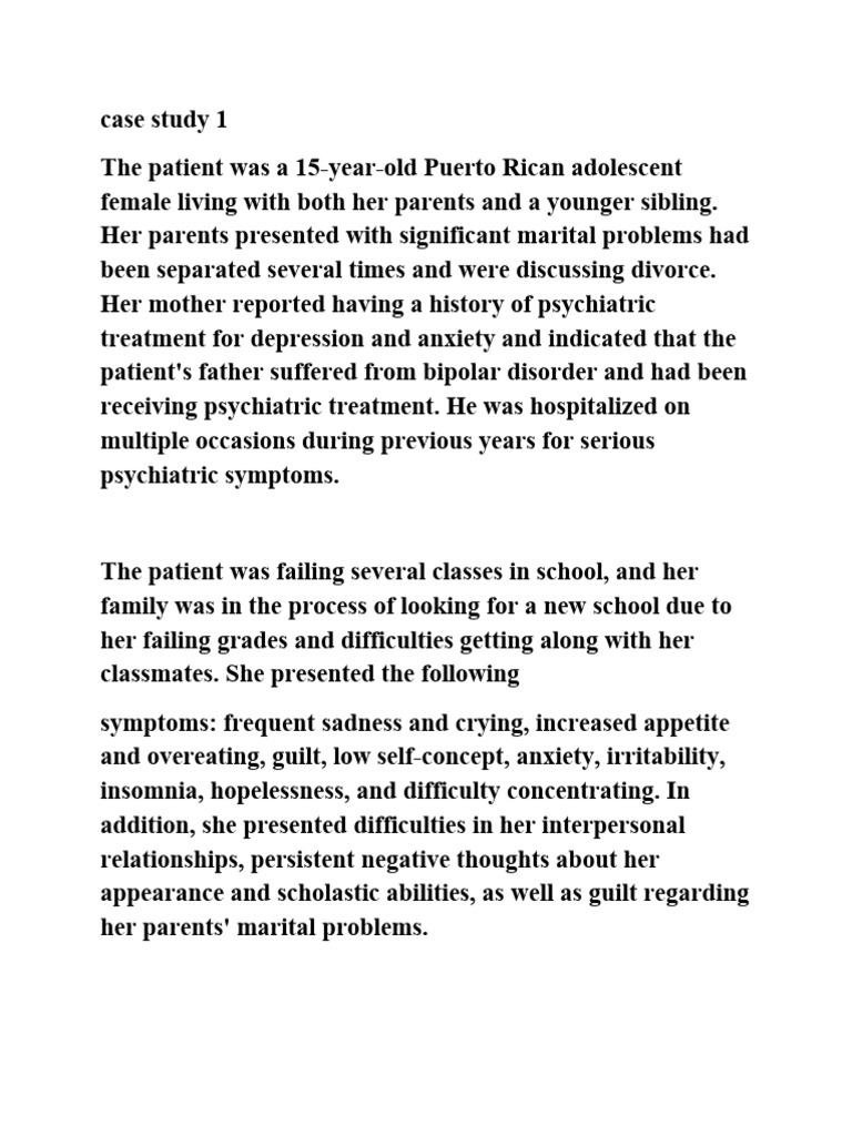 Case Studies | PDF | Major Depressive Disorder | Medicine