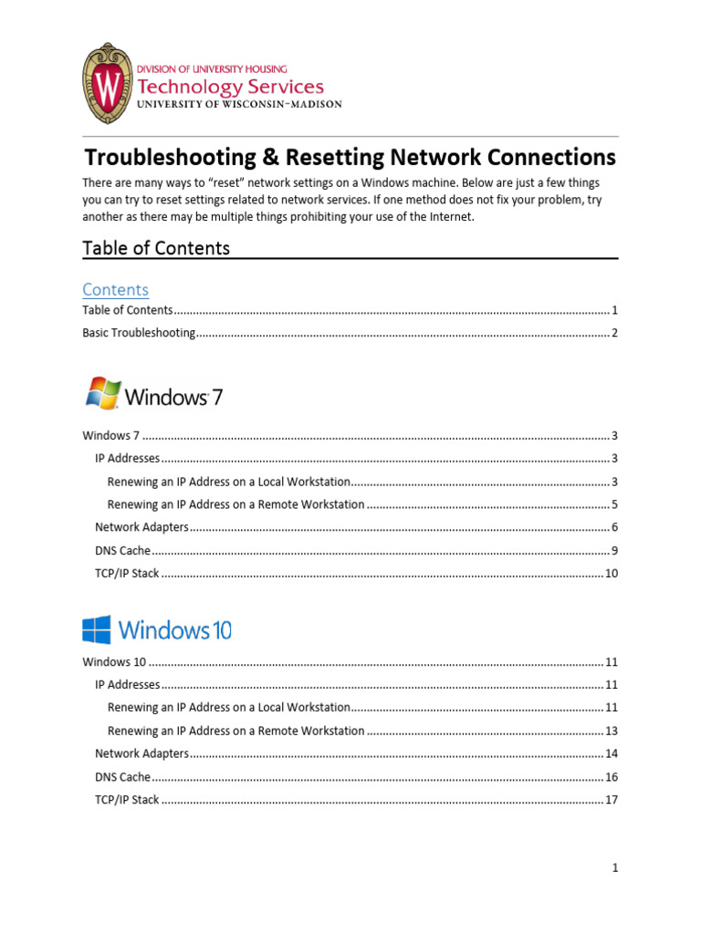 Troubleshooting Network Connections Kb Pdf Computer Network Network Interface Controller