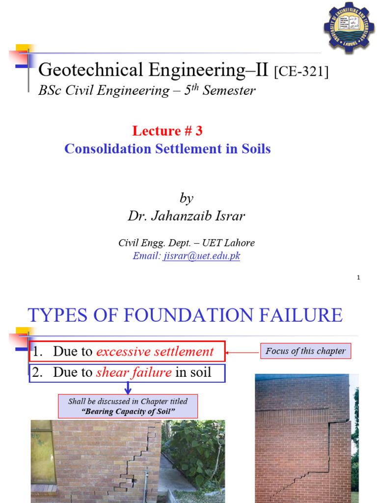 Lecture 3 (Consolidation Settlement) | PDF | Nature | Building Engineering