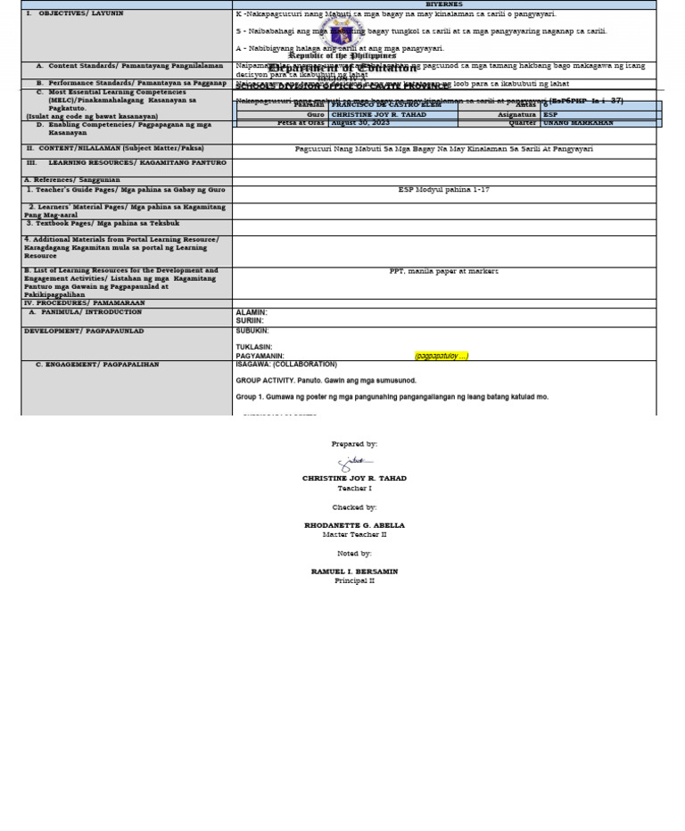 Esp-Q1 - Week1 Day5 | PDF