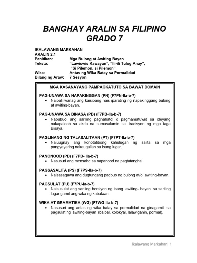 21 Awiting Bayan | PDF