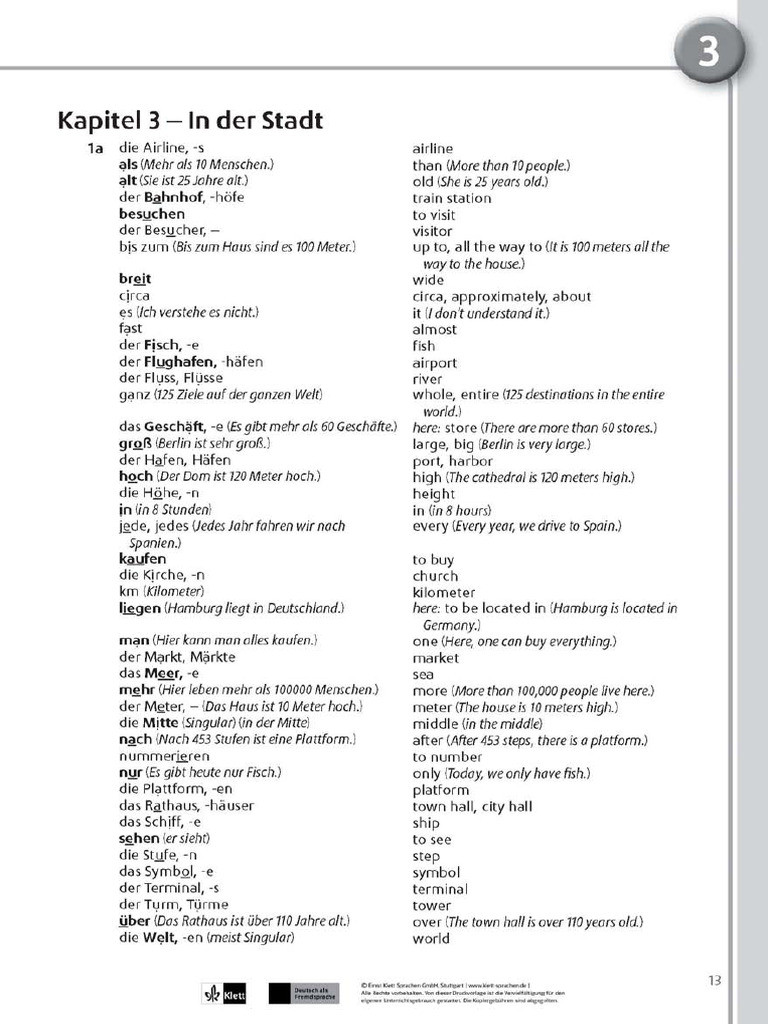 Lektion 3 - Glossar | PDF