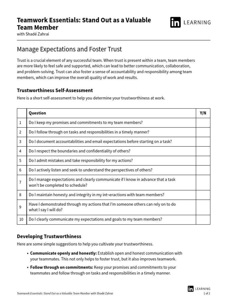 Expectations and Trust | PDF