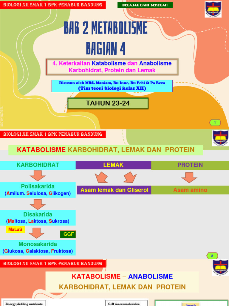 Bab 2 Metabolisme Bagian 4 Keterkaitan Katabolisme Anabolisme Kh ...