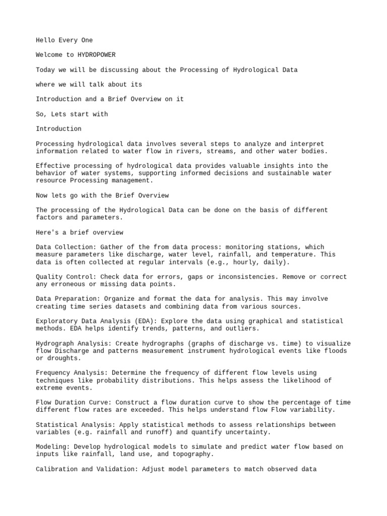 8 Processing of Hydrological Data and Use of Extreme Nad Long Term Hydrological Data. | PDF