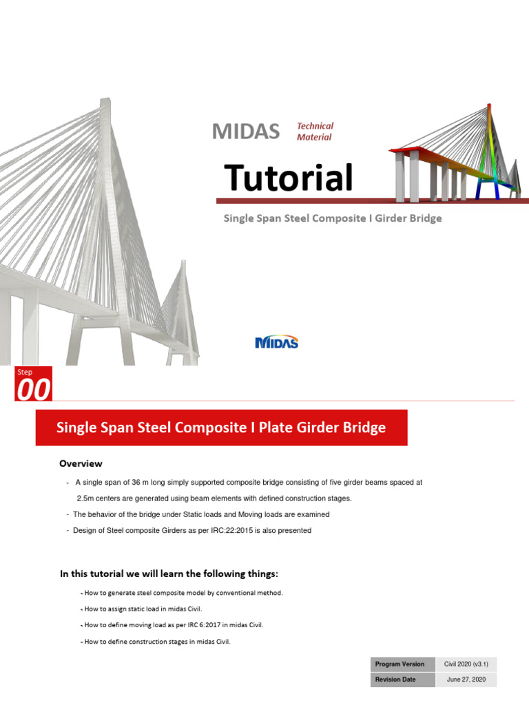 Steel Composite Bridge IRC (Manual Modelling) | PDF