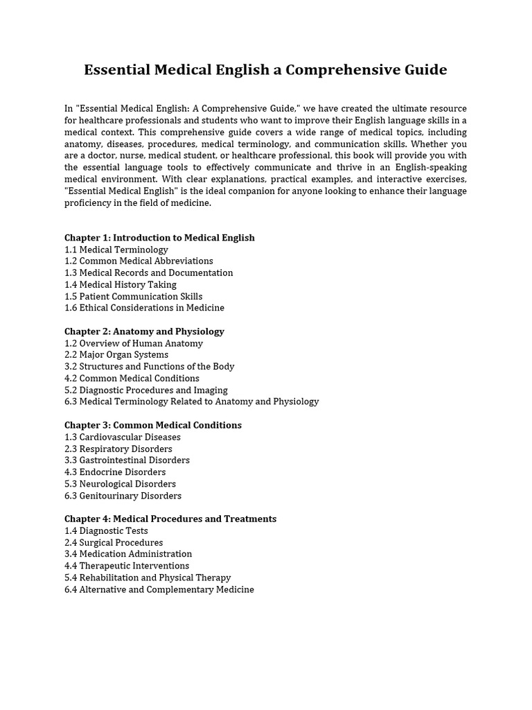 Essential Medical English Guide | PDF | Medical Ethics | Medical Imaging