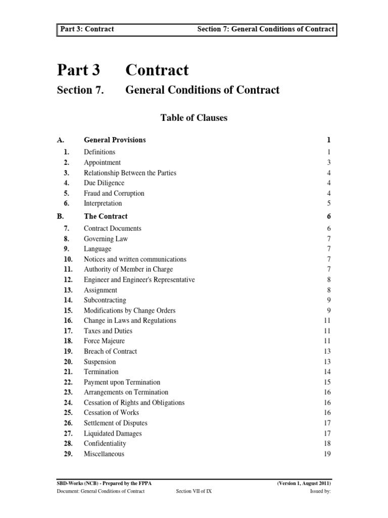 General Conditions of Contract PPA 2011 | PDF | Subcontractor | Employment