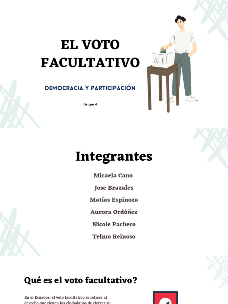Voto Facultativo en Ecuador | PDF | Votación | Elecciones