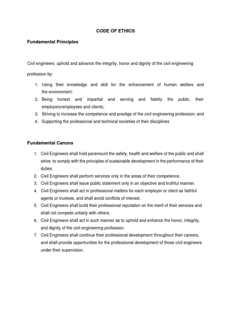 Code of Ethics | PDF | Legal Liability | Damages