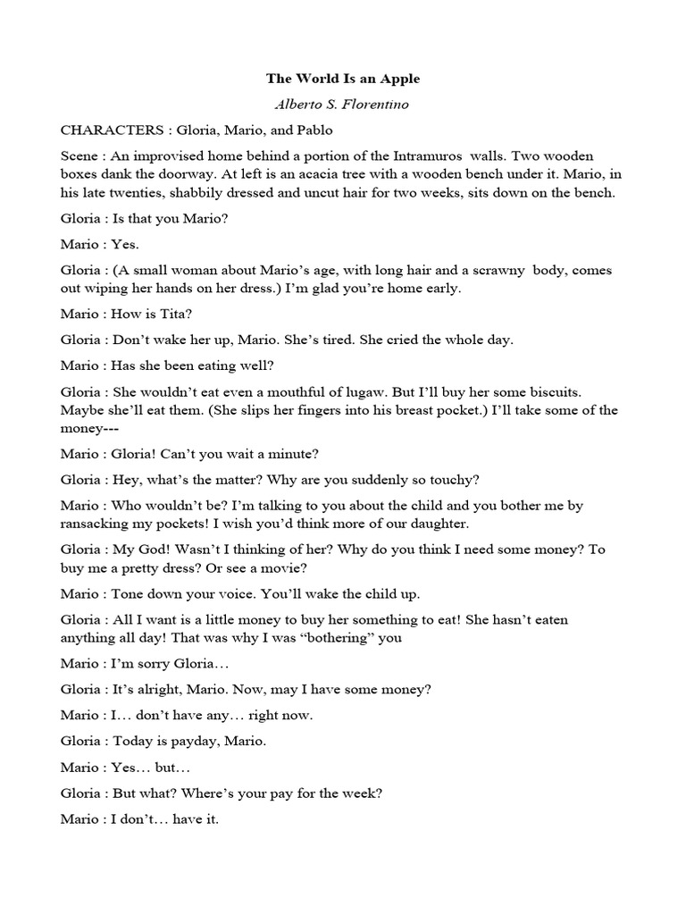 The World Is An Apple Dialogue | PDF