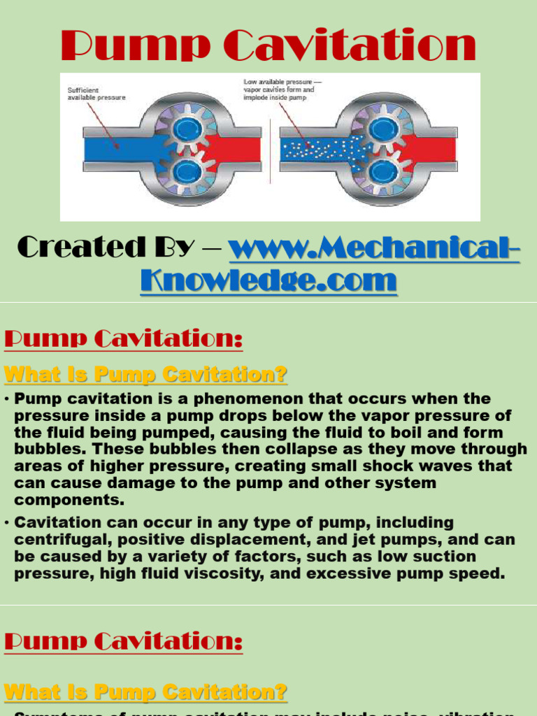 Pump Cavitation | PDF | Pump | Fluid Mechanics