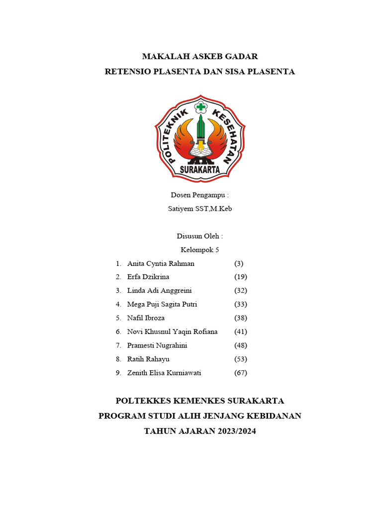 Retensio dan Sisa Plasenta: Panduan Lengkap | PDF