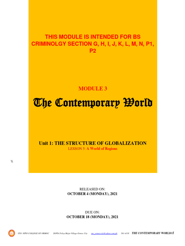 Module 3 Contemporary World | PDF