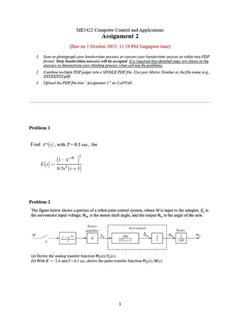ME5422 Assignment 2 Instructions | PDF