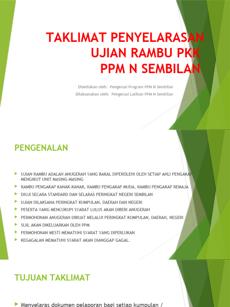 Taklimat Ujian Rambu PKK 2022 | PDF