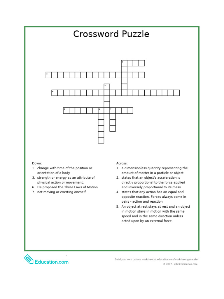 Crossword Puzzle | PDF